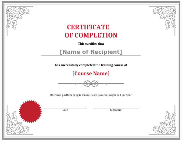 Elegant Training Completion Certificate | PDF