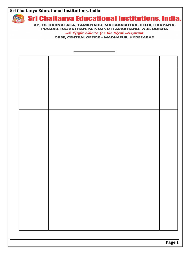 English Blueprint for Sri Chaitanya Institutions | PDF | Reading ...