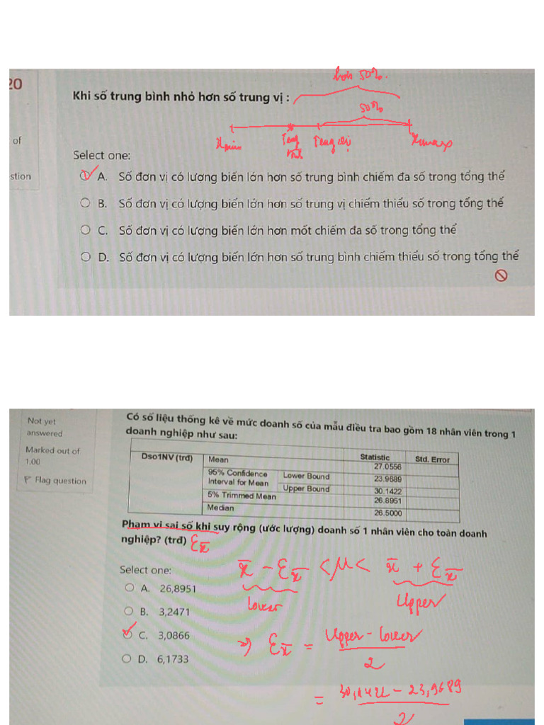 Giải Giữa-kỳ-Thống-kê-KTKD cô Trang | PDF