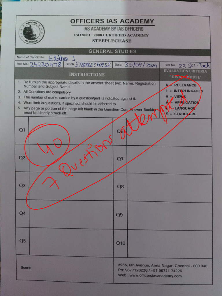 Eldho J - Test 23 Science &tech - ELDHO ELDHO | PDF