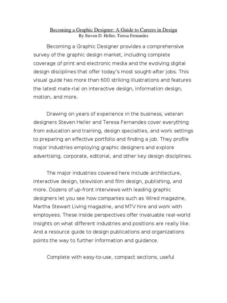 Becoming A Graphic Designer | PDF | Art