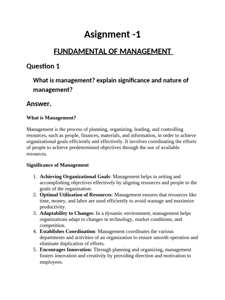 Fundamental of Management 1 | PDF | Piece Work | Business Economics