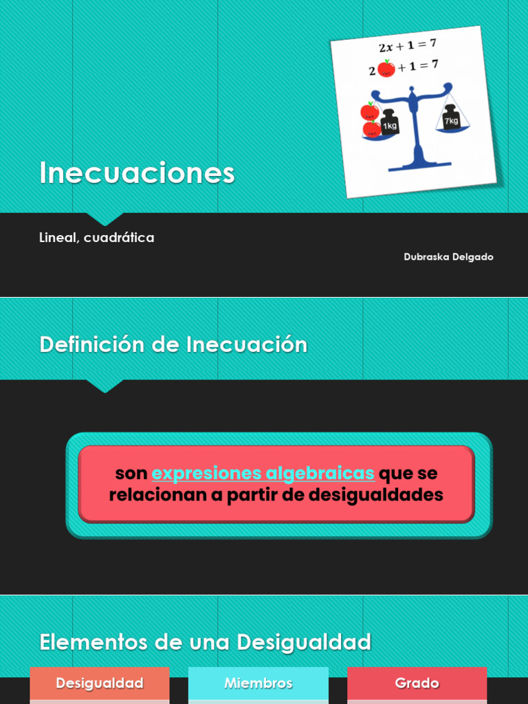 Inecuaciones | PDF | Desigualdad (Matemáticas) | Ecuaciones