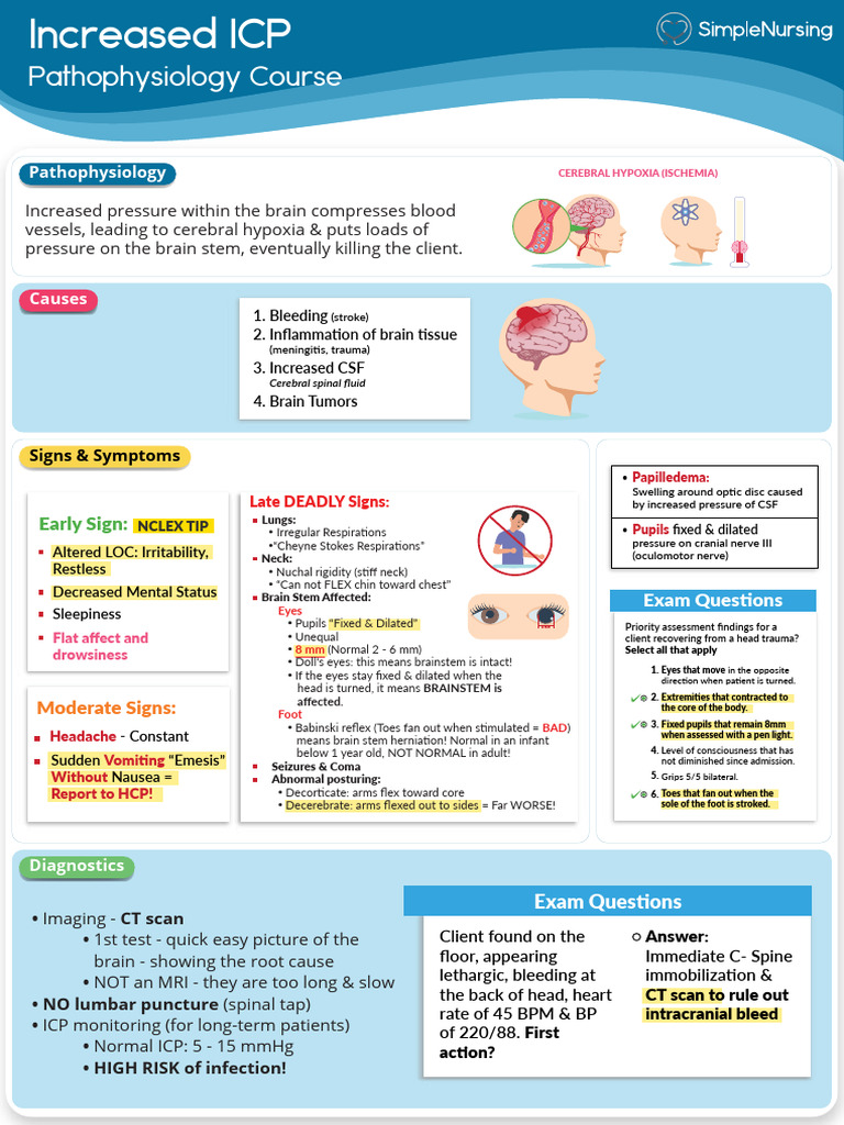Understanding Increased ICP: Signs & Treatment | PDF | Traumatic Brain ...