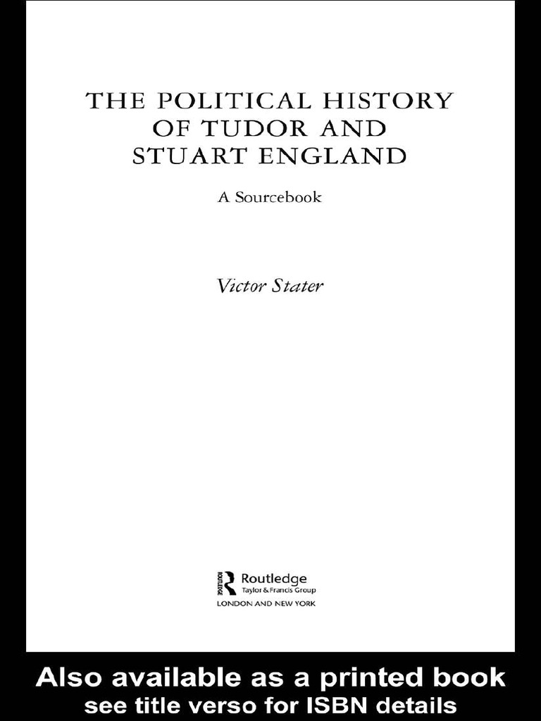 The Political History of Tudor and Stuart England - A Sourcebook (2002 ...