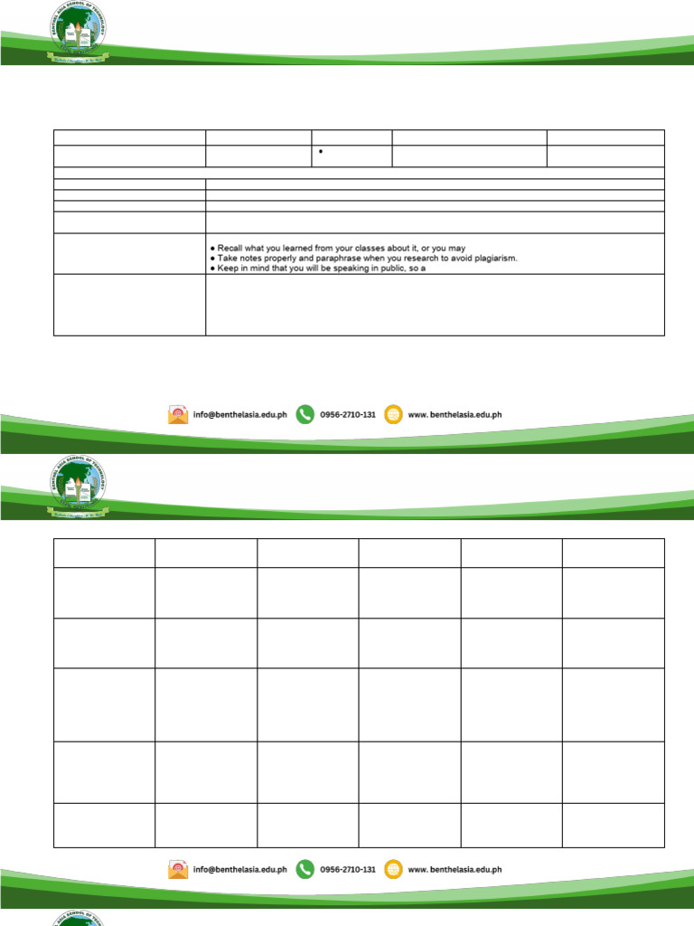 GRASPS English10 Informative Speech Delivery | PDF | Learning | Cognitive Science