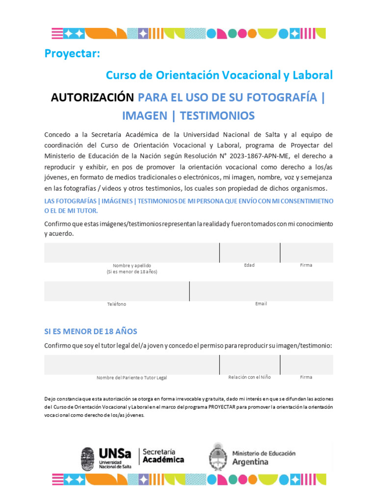 Autorización de Imagen - OVL - Proyectar | PDF
