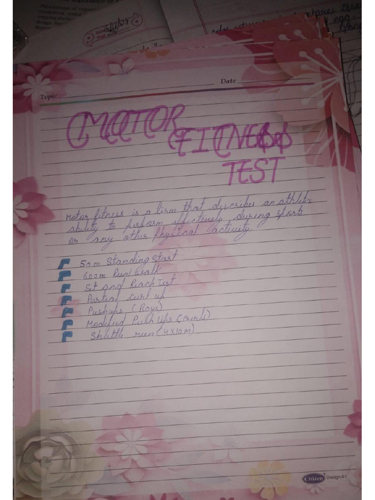 Motor Ability Fitness Test | PDF