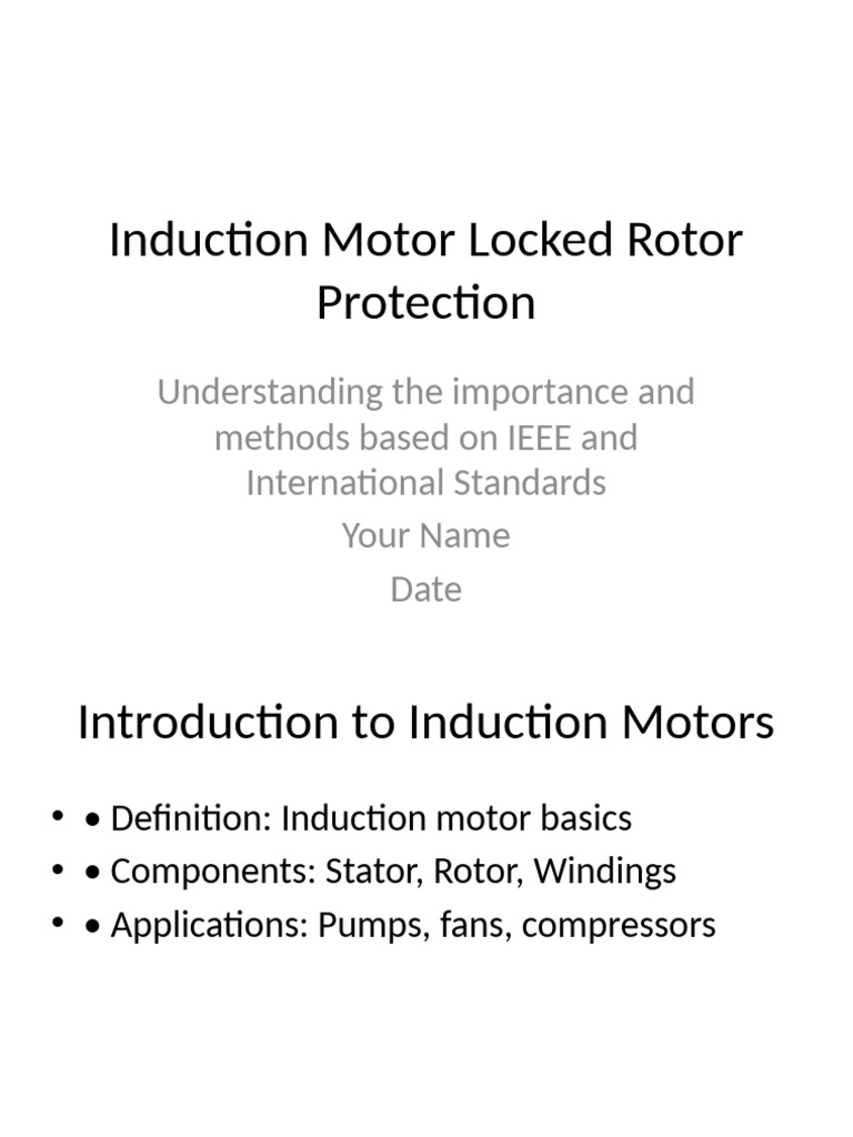 Induction Motor Locked Rotor Protection IEEE Standards | PDF | Electric ...