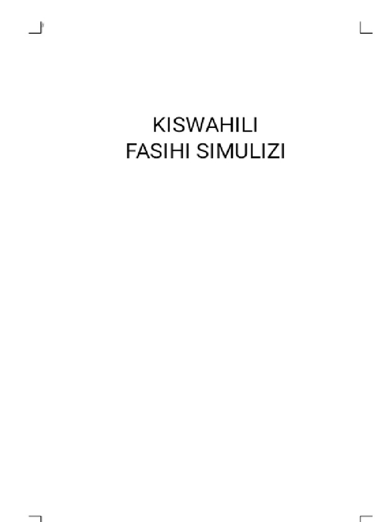 Kiswahili Fasihi Simulizi Phoenix | PDF