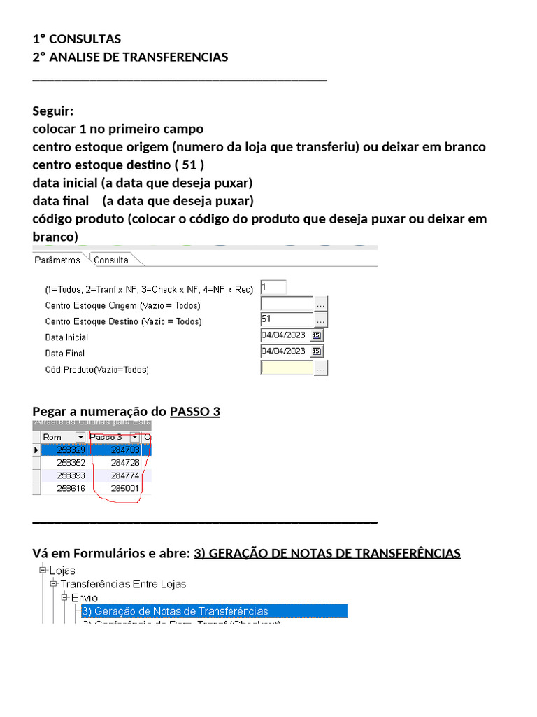 PUXAR NOTA DE TRANSFERENCIA PROCFIT | PDF