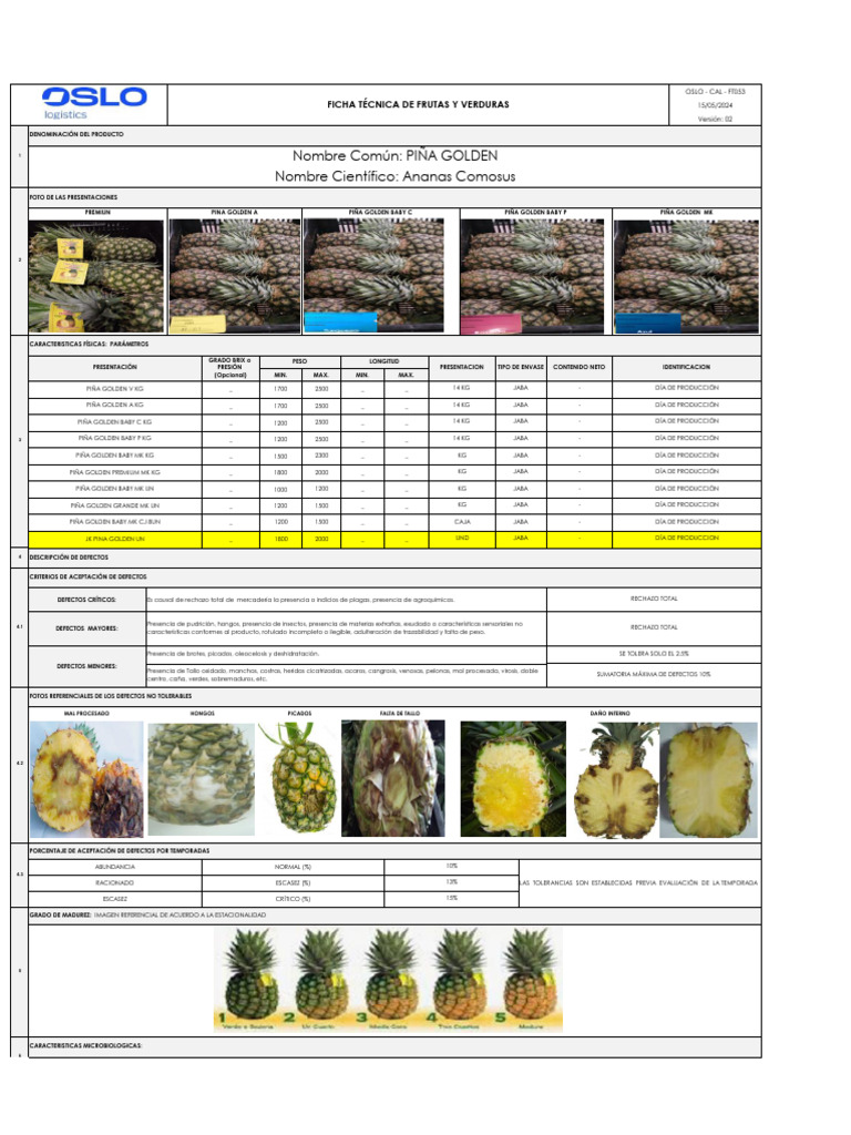 Piña Golden Fruto Fresco | PDF | Piña