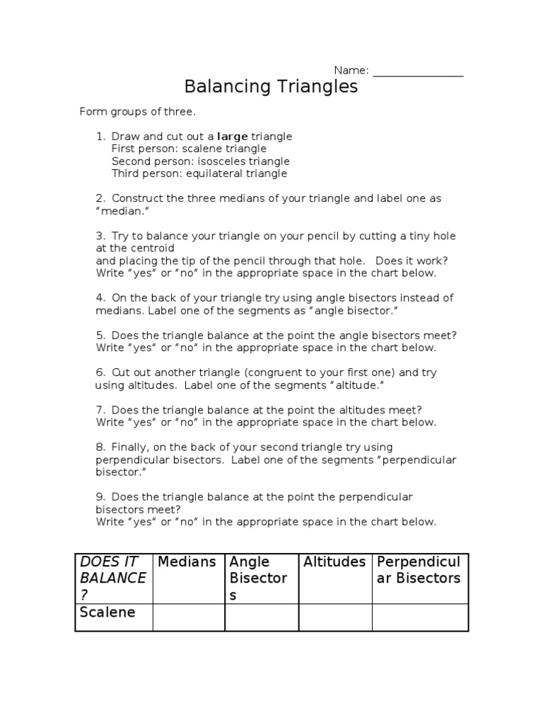 Balancing Triangles | PDF