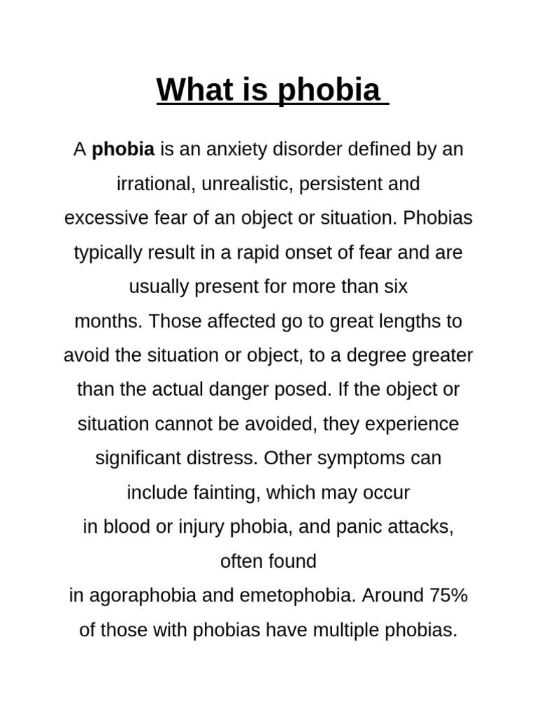 English Project Class 12 | PDF | Phobia | Agoraphobia