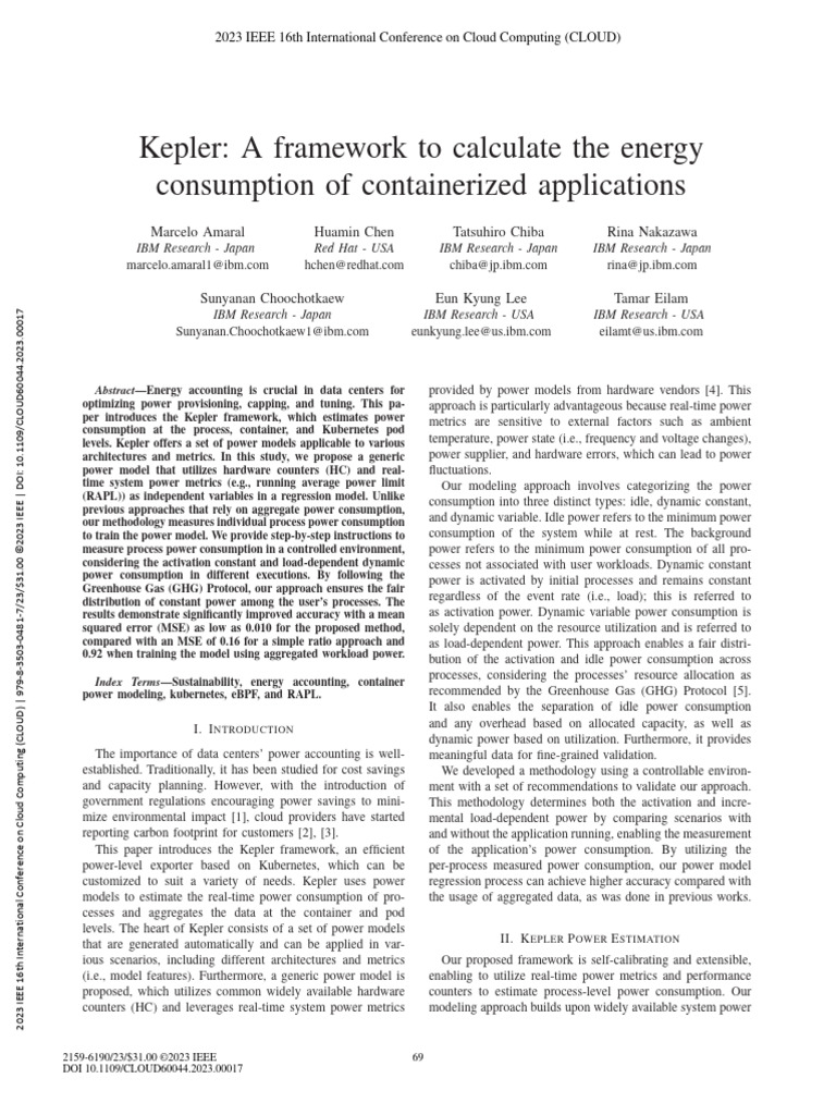 Kepler A Framework To Calculate The Energy Consumption of Containerized ...