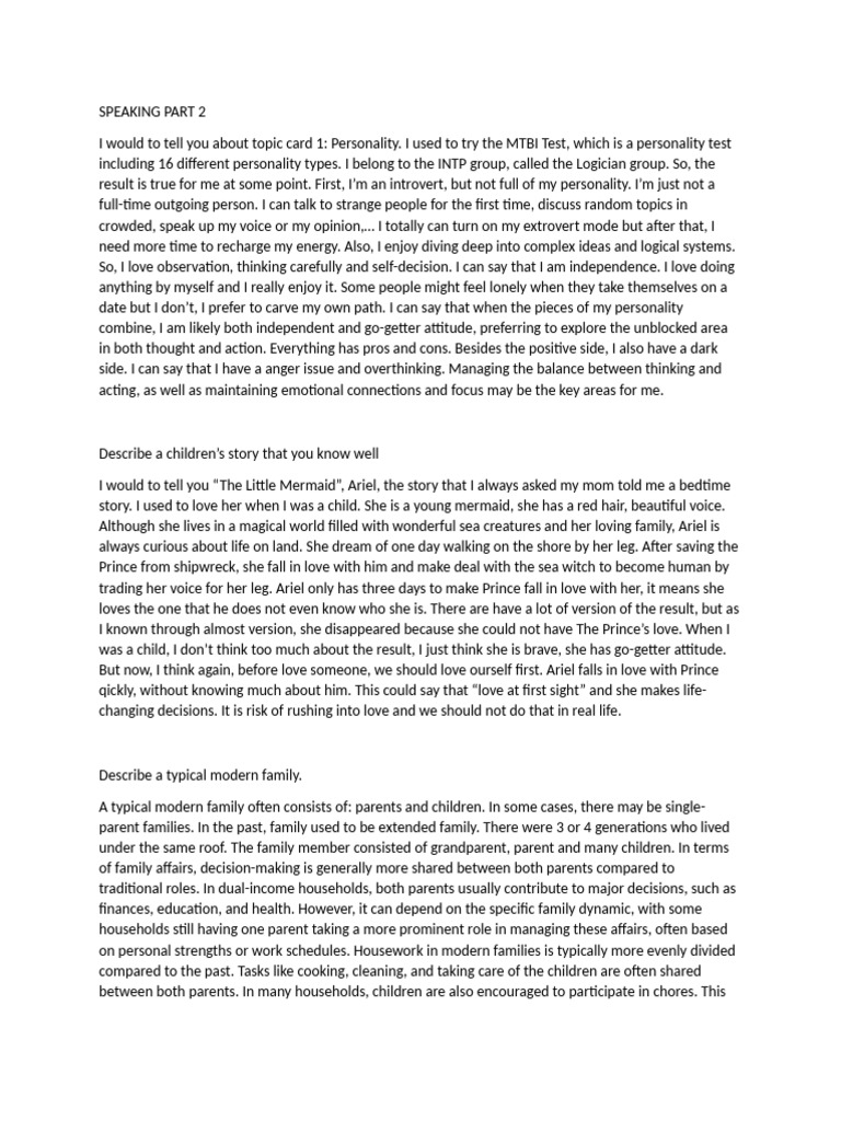 Speaking Part 2 | PDF