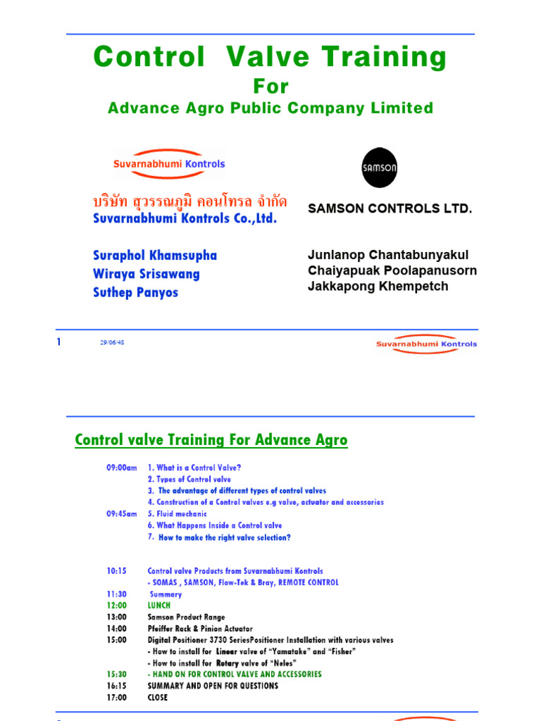 Control Valve Training Overview | PDF | Reynolds Number | Fluid Dynamics