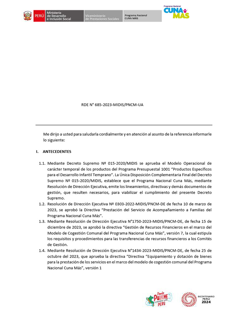 INFORME #000063-2024-MIDIS/PNCM-UTJUN-CSAF-JMM: El Tambo, 04 de Noviembre Del 2024 | PDF ...