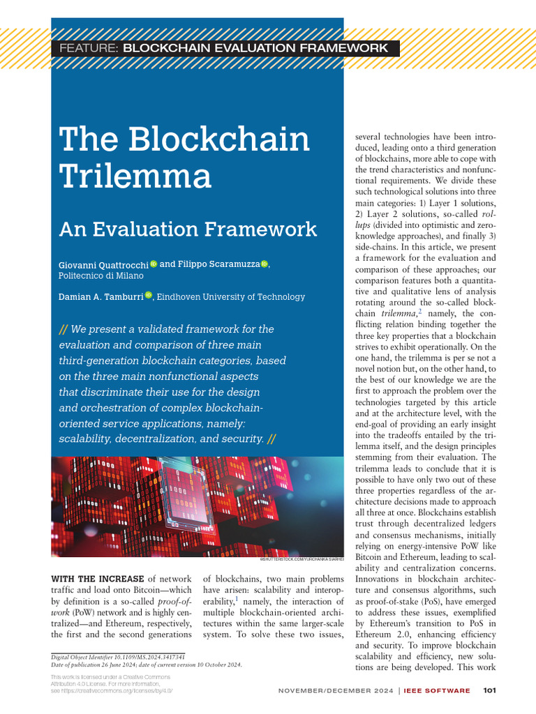 The Blockchain Trilemma: An Evaluation Framework | PDF | Gini Coefficient