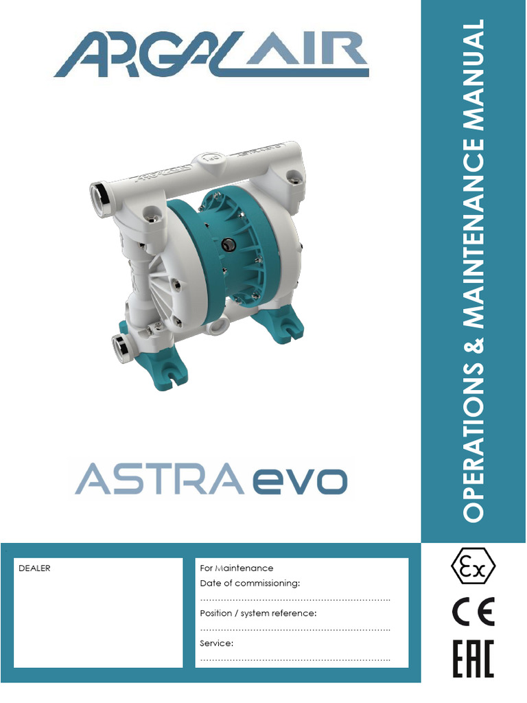 ARGAL ASTRA EVO DDE Instruction Manual Rev 8 2020 | PDF | Pump | Valve