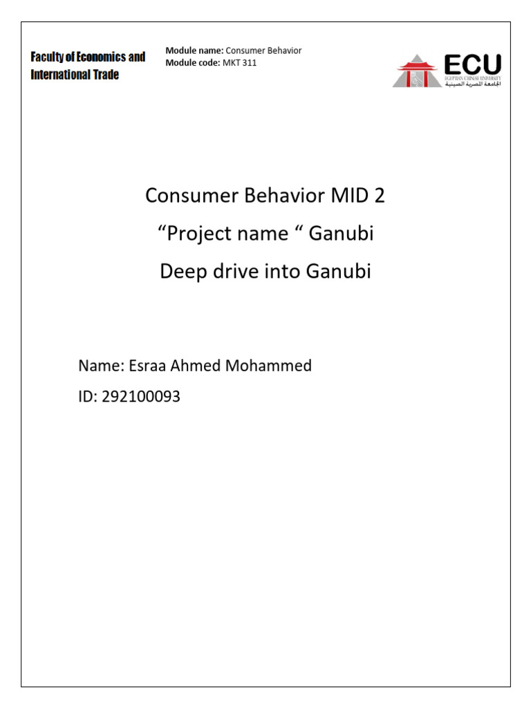 Ganubi - Deep Drive Into Ganubi - Mid2 | PDF | Brand | Consumer Behaviour