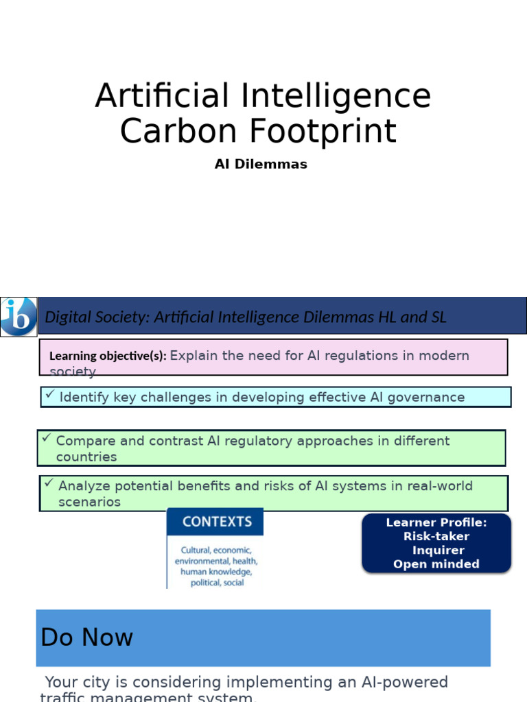 Lesson 6 Artificial Intelligence Carbon Footprint and Laws | PDF | Artificial Intelligence ...