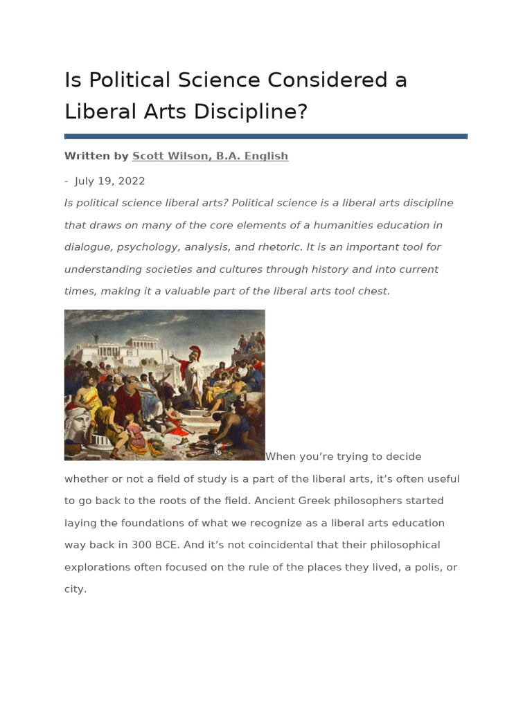 Is Political Science Considered A Liberal Arts Discipline | PDF ...
