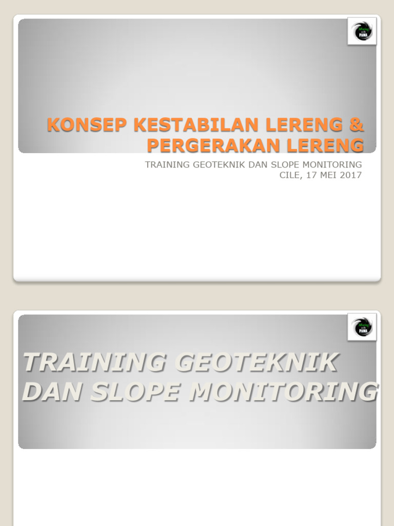 Konsep Kestabilan Dan Pergerakan Lereng | PDF