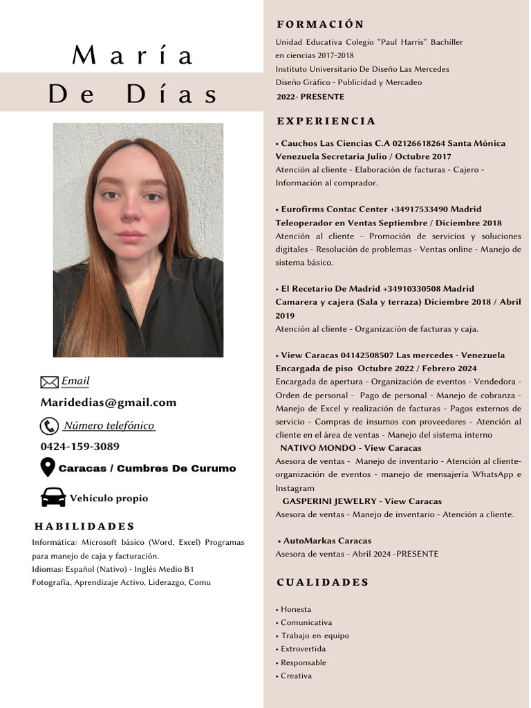 Curriculum María de Días PDF | PDF | Informática