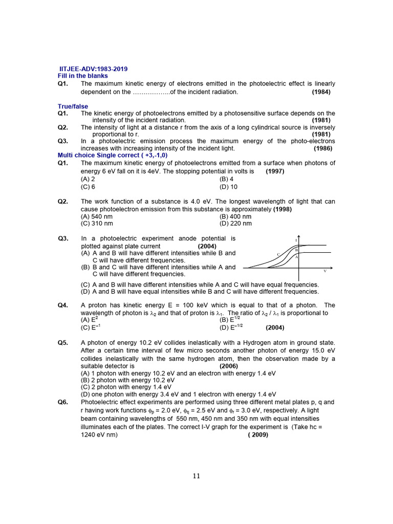 Photo 2025 | PDF | Photoelectric Effect | Electronvolt