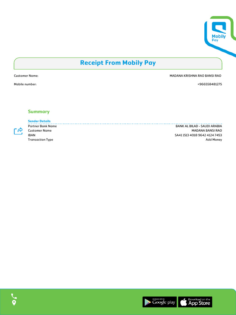 Mobily Pay Transaction Details | PDF