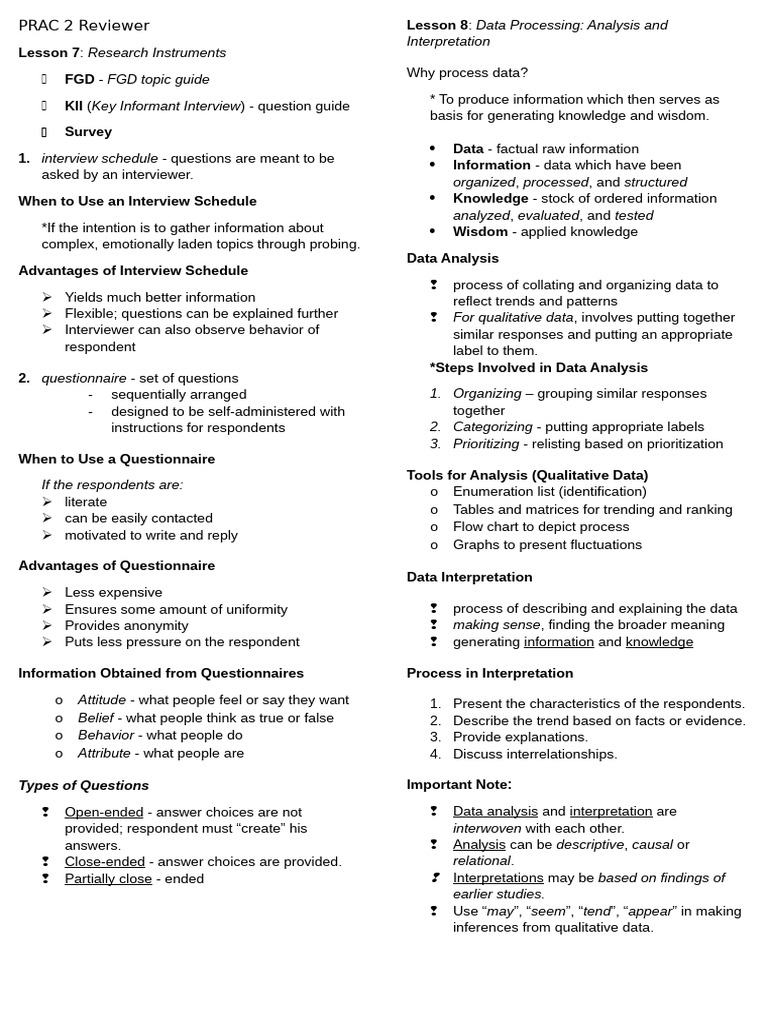 PRAC 2 Reviewer | PDF | Data | Information