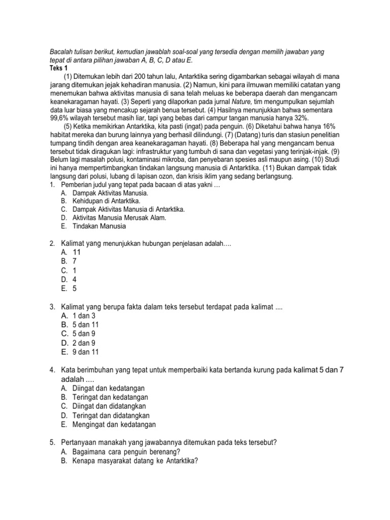 Soal Les Besok Terbaru | PDF