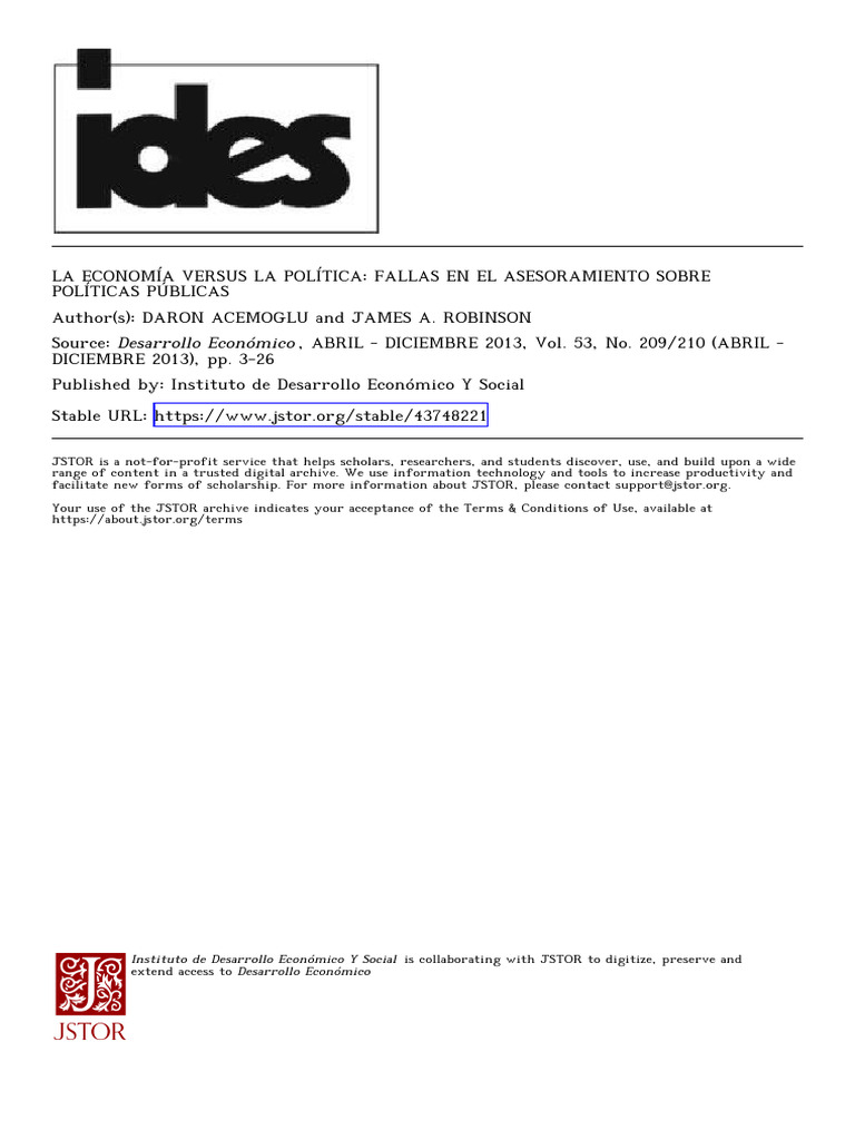 Acemoglu Laeconomaversus 2013 | PDF | Minería | Bancos