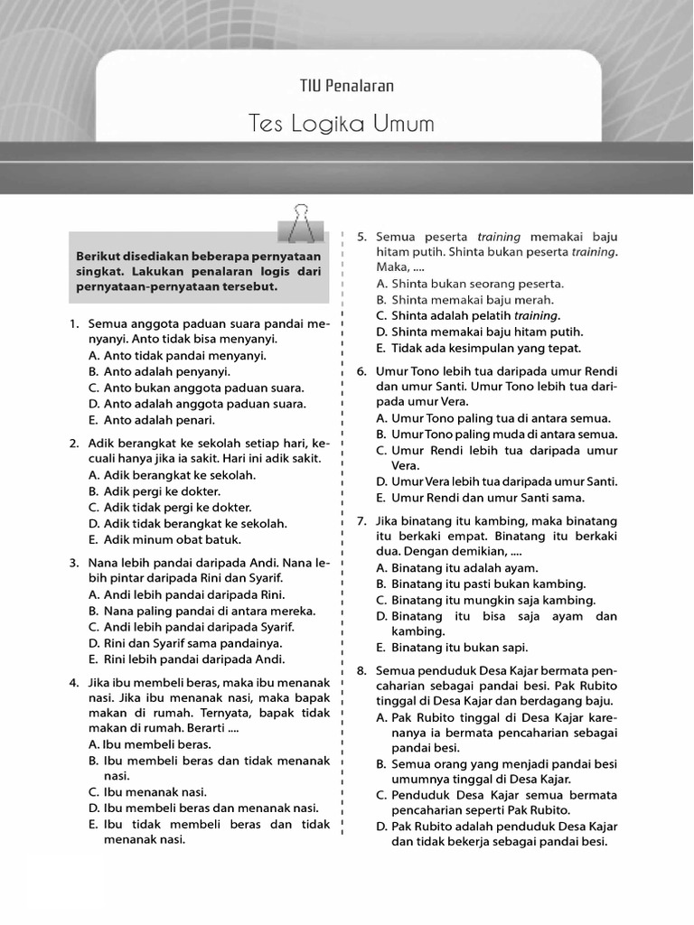 Tes Logika Umum (Soal) | PDF
