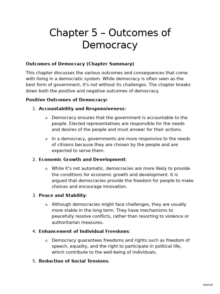 Outcomes of Democracy | PDF | Democracy | Political Ideologies