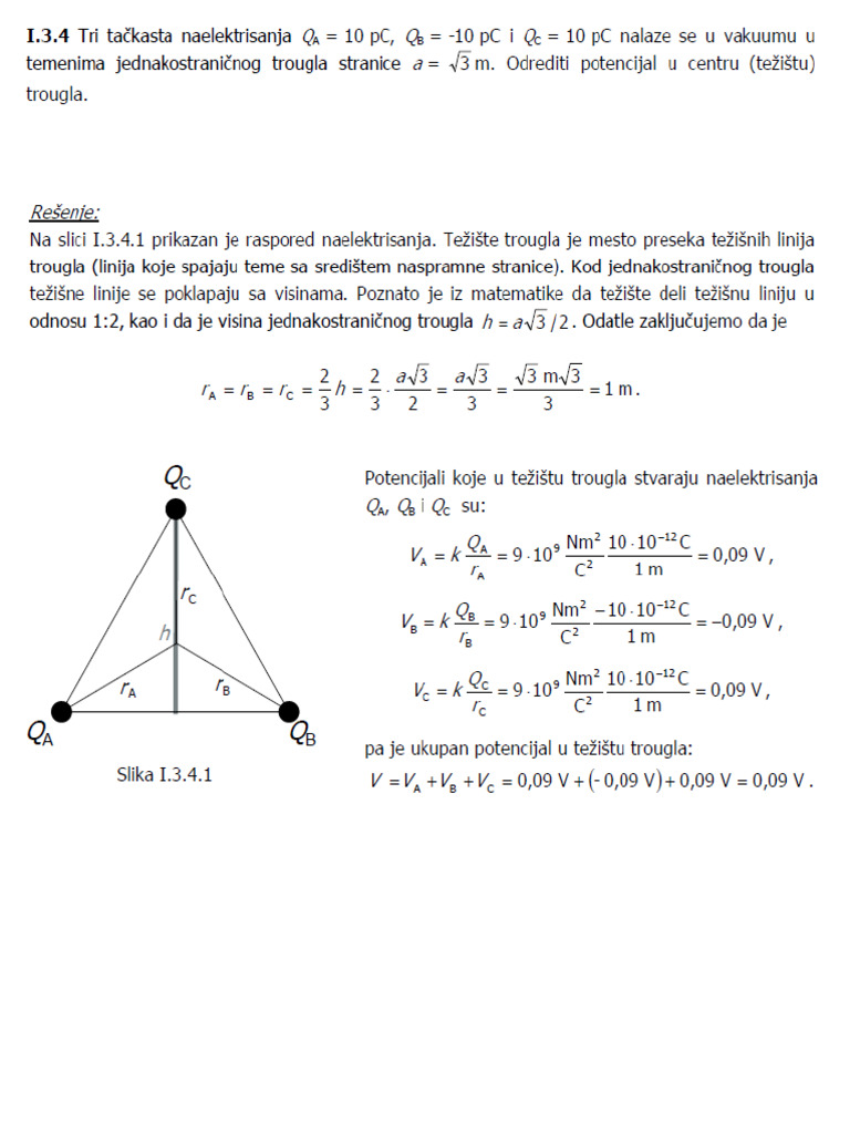 Elektrostatika Zadatak 6 | PDF