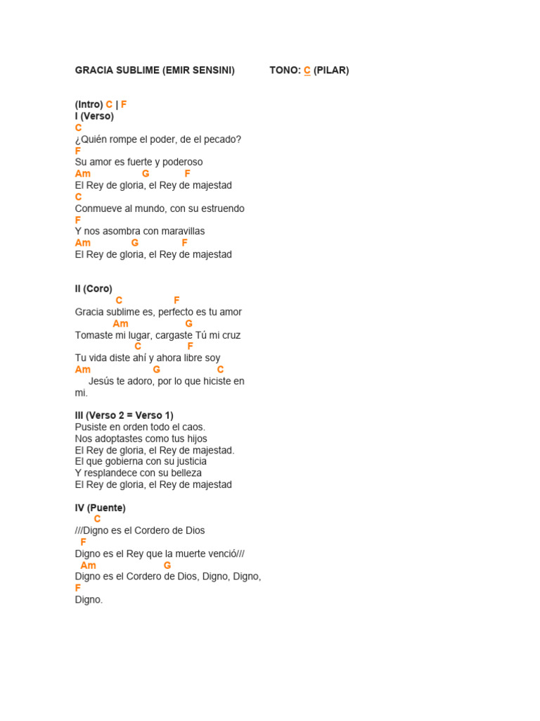 Gracia Sublime Tono C | PDF