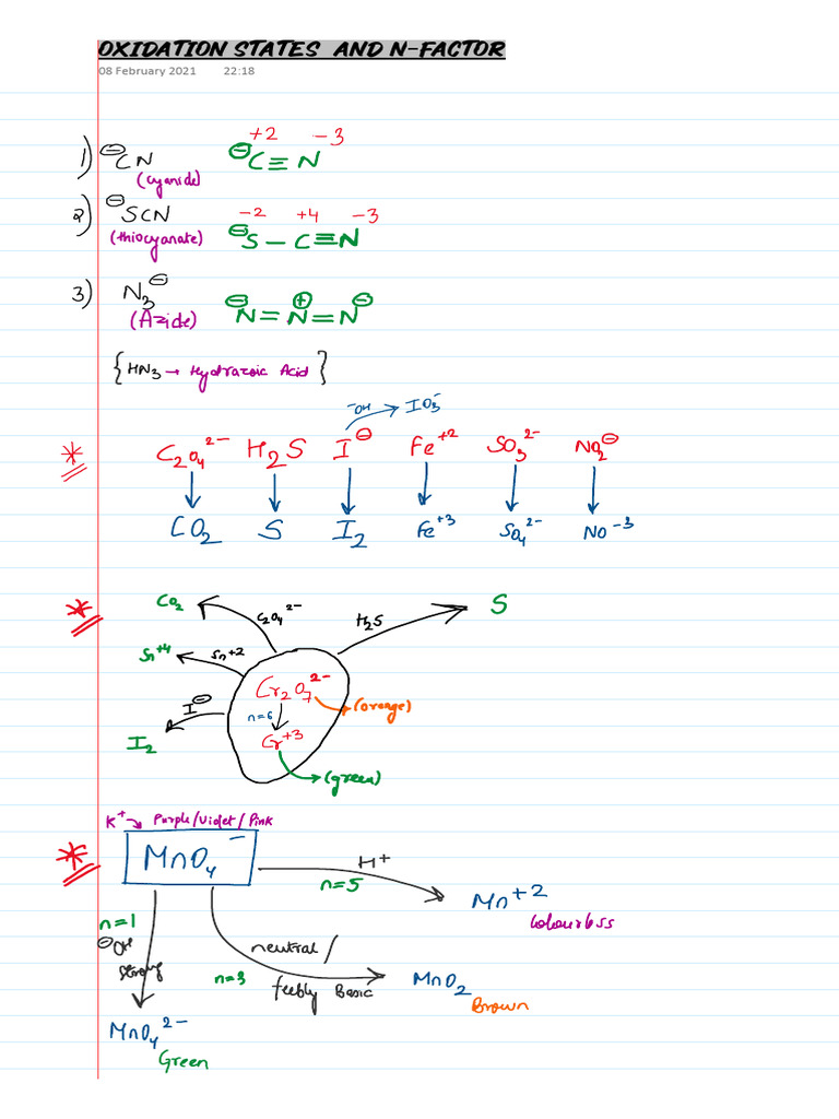 Oxidation States and N-Factor | PDF