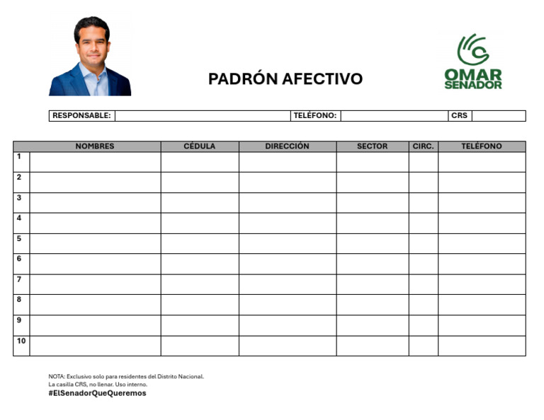 Formato Padron Efectivo Olf | PDF