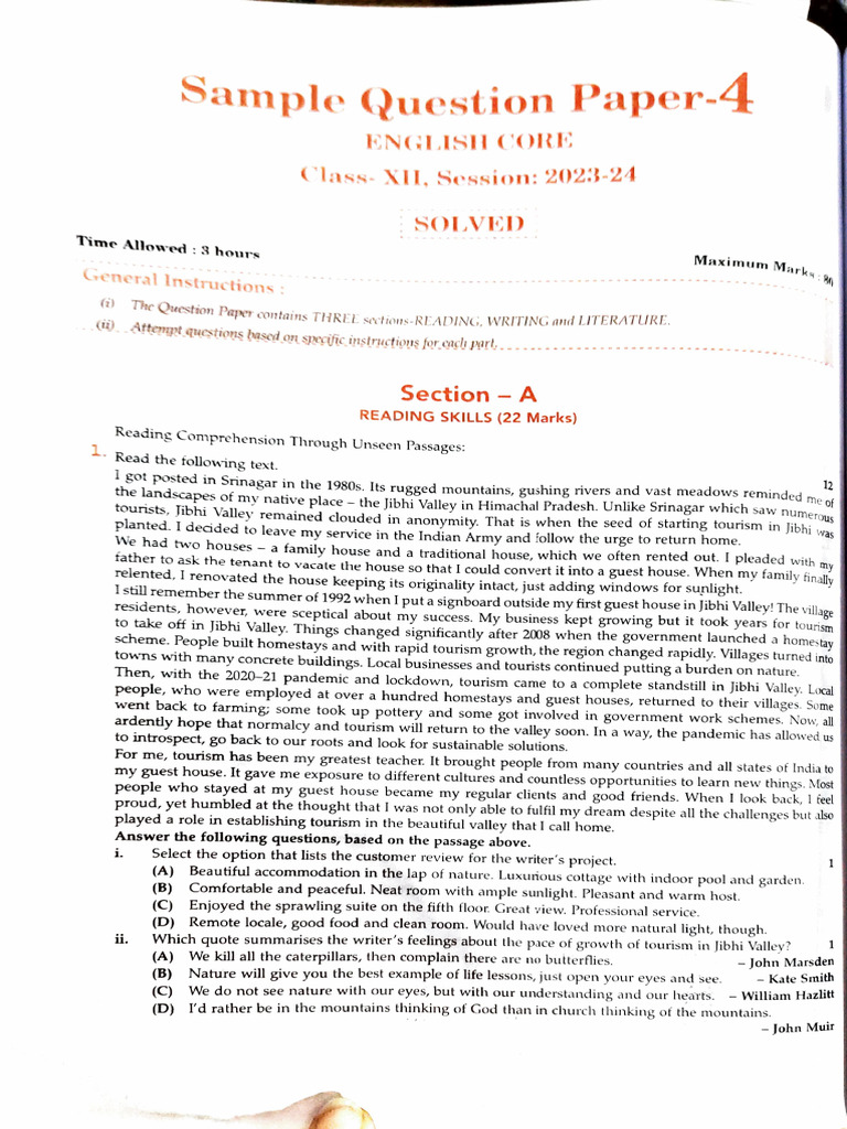 2 Sample Papers 12th | PDF