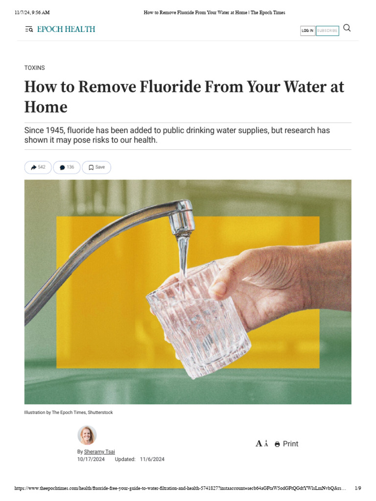 How To Remove Fluoride From Your Water at Home - The Epoch Times | PDF ...