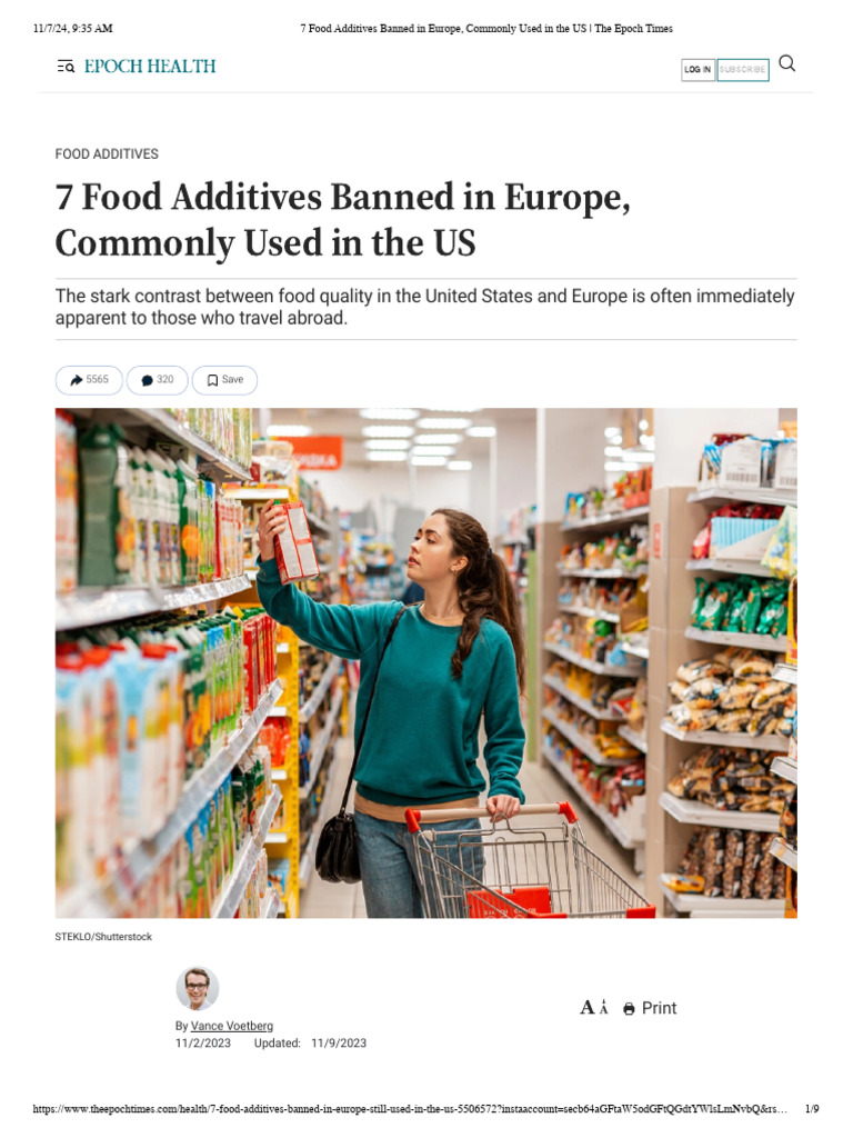 7 Food Additives Banned in Europe, Commonly Used in The US - The Epoch ...