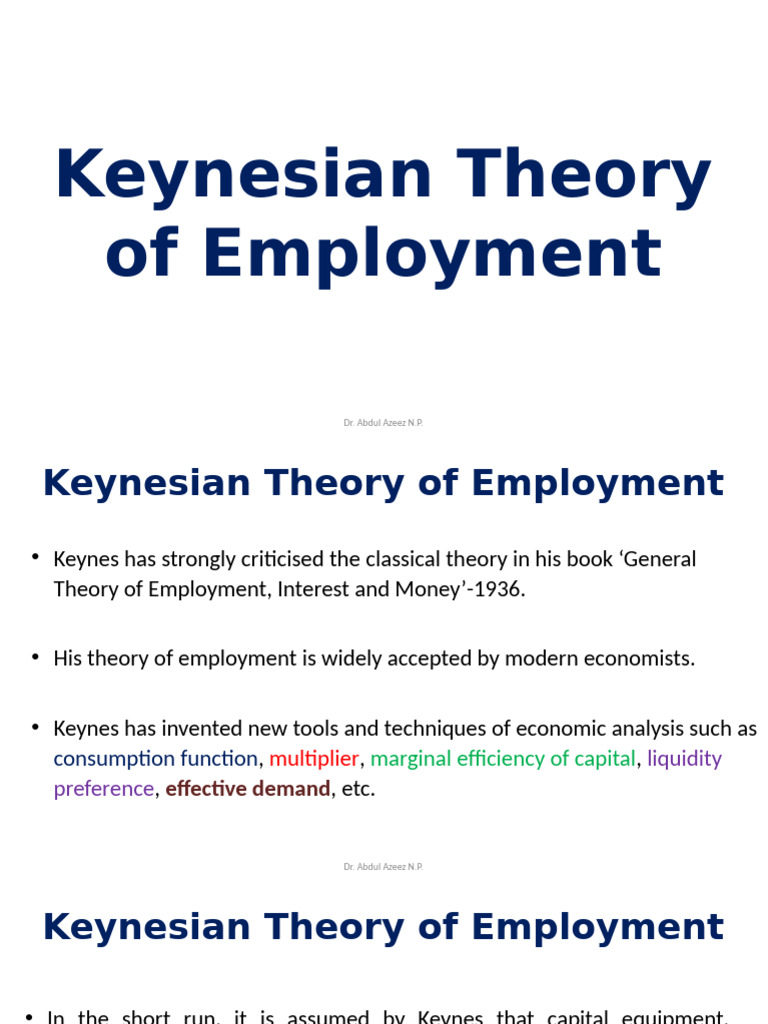 Keynesian Theory of Employment | PDF | Keynesian Economics | Supply ...
