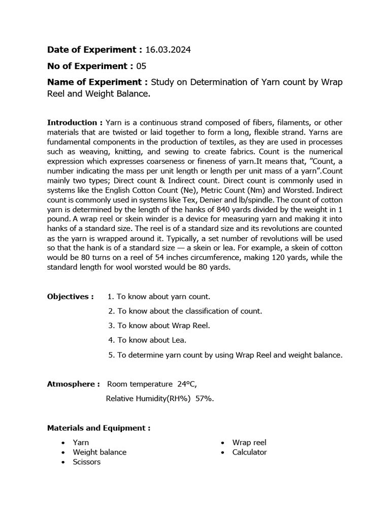TTQC Lab 5 | PDF | Yarn | Textile Arts