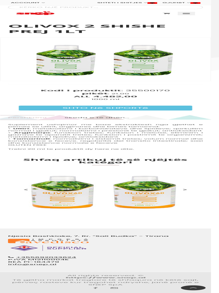 Olivox 2 Shishe Prej 1lt Snep Spa 4 | PDF