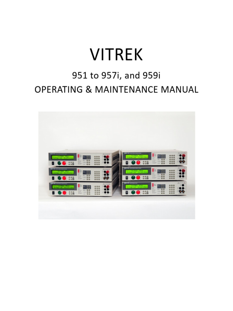 95x Operating Manual | PDF | Menu (Computing) | Power Supply