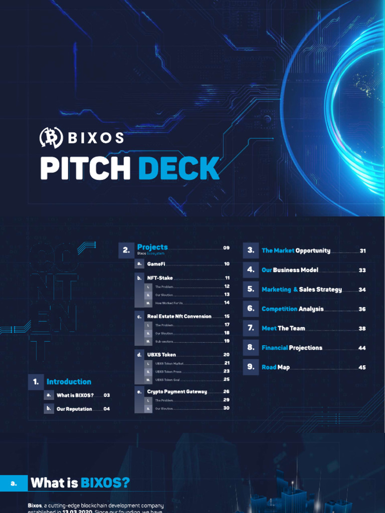 Bixos Pitchdeck en | PDF | Cryptocurrency | Payments