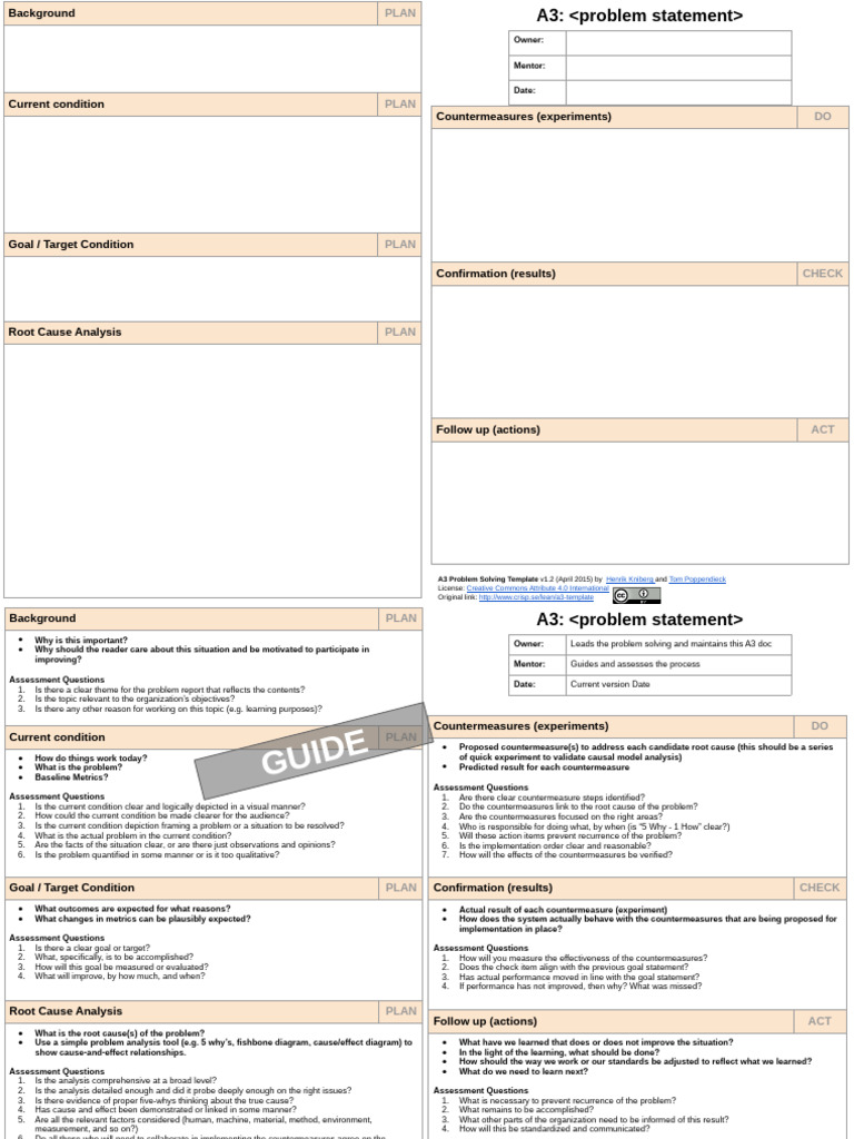 A3 Problem Solving Template | PDF | Experiment | Causality