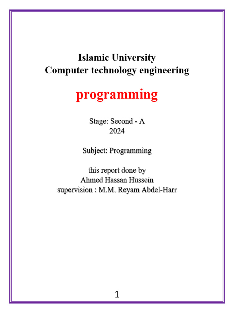 تقرير برمجة | PDF | Computer Programming | Software